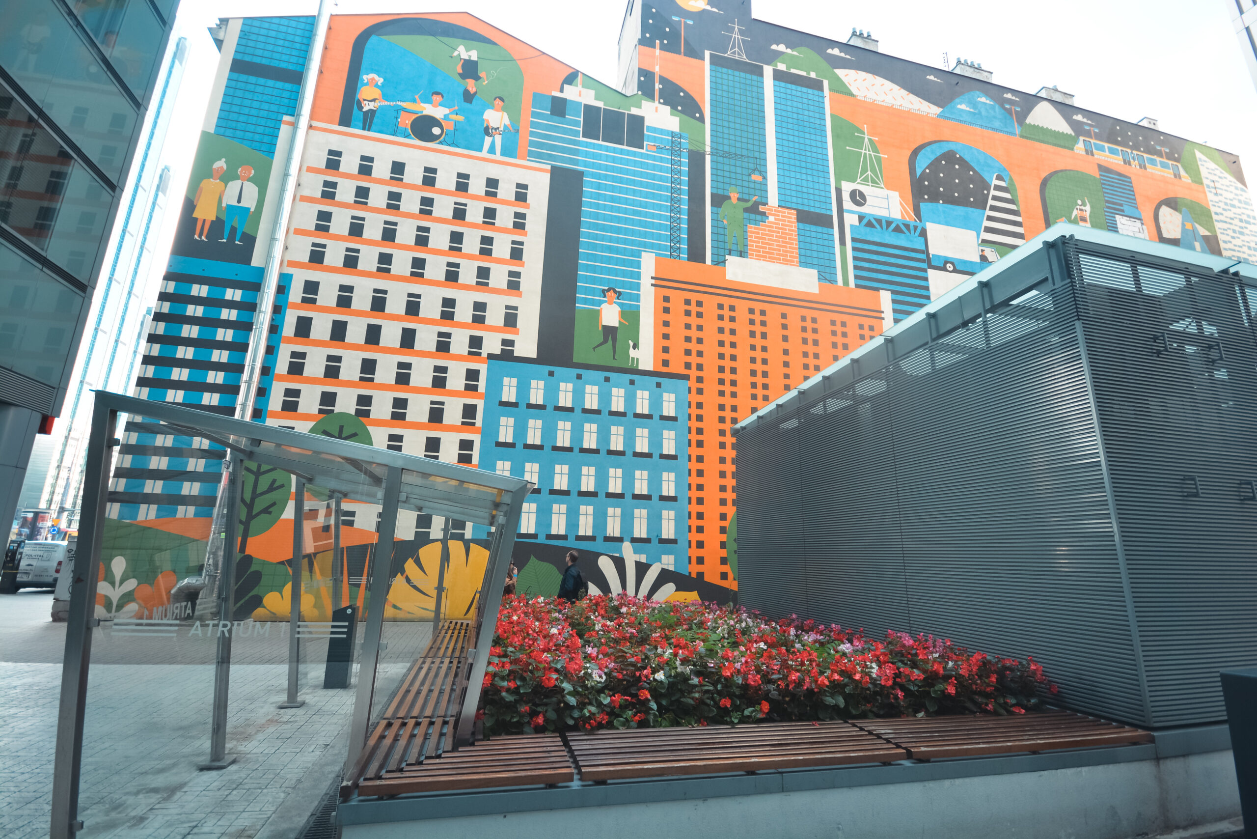 'Sustainable City' Mural - Pedestrian Space
