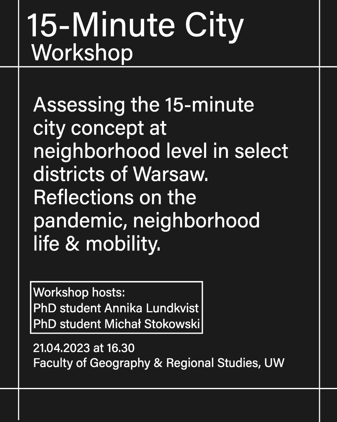 2022/2023 City Mobility Workshops - Pedestrian Space